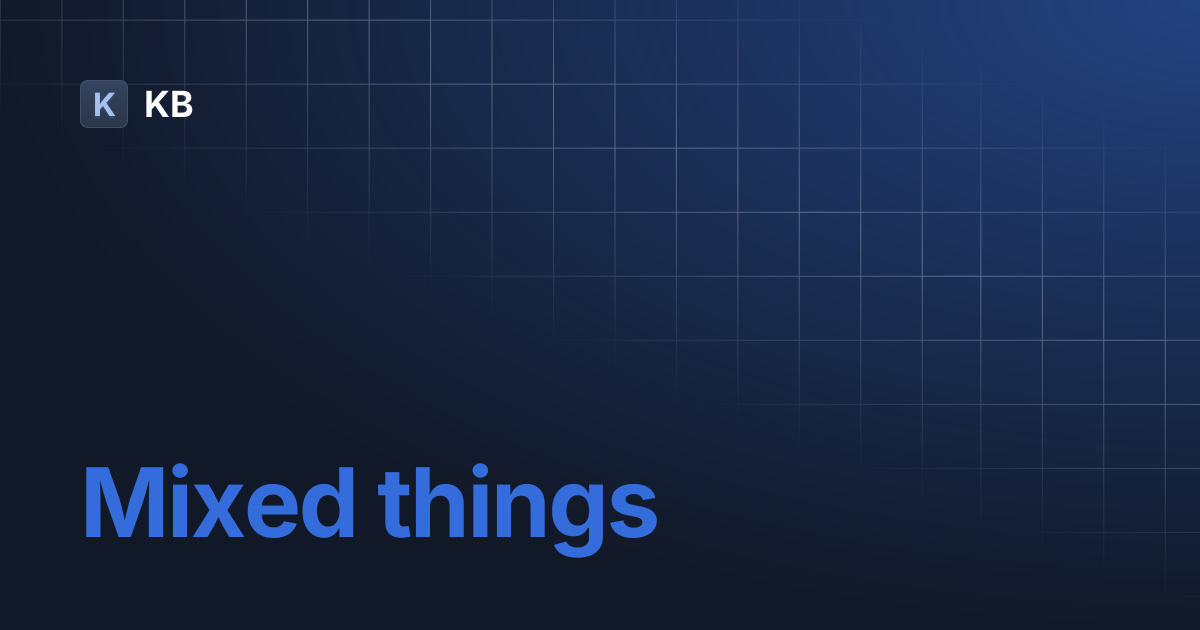 Mixed things | KB