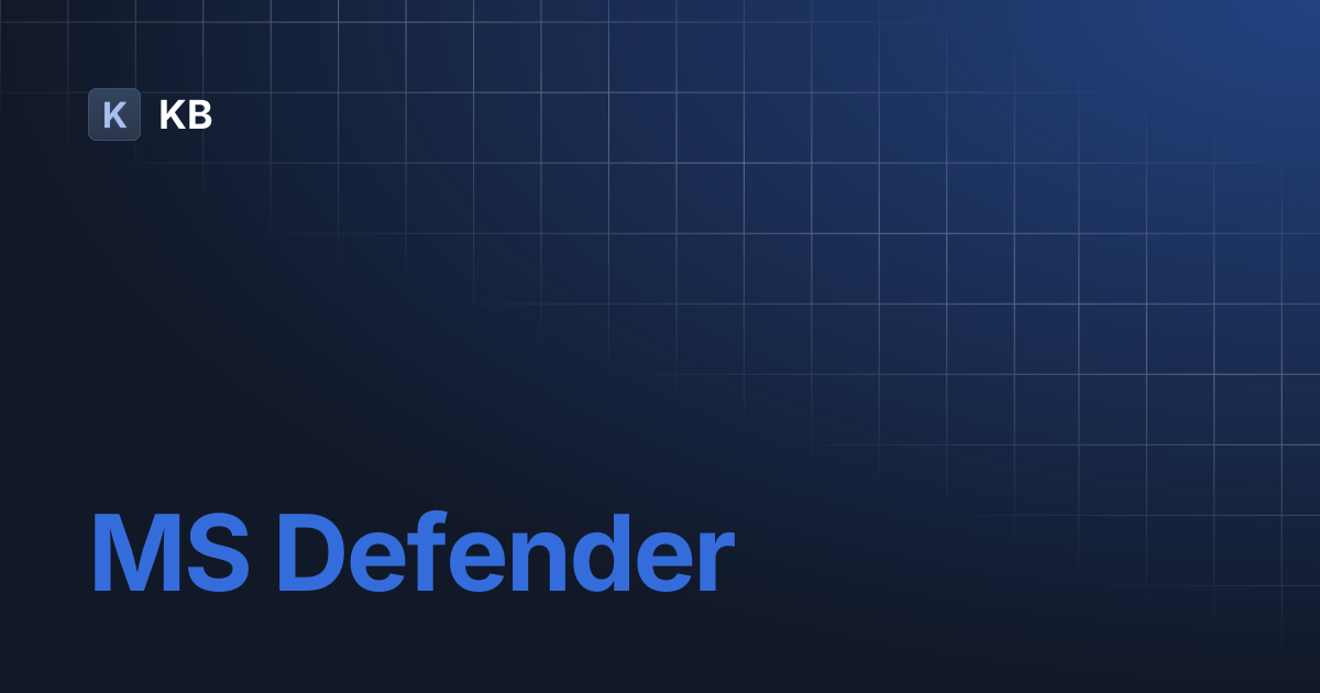 MS Defender | KB
